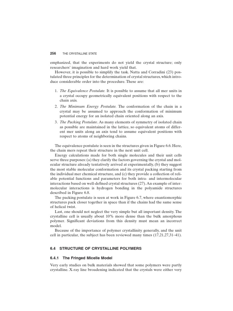 Structure of Crystalline Polymer | Download Free PDF | Polymers ...
