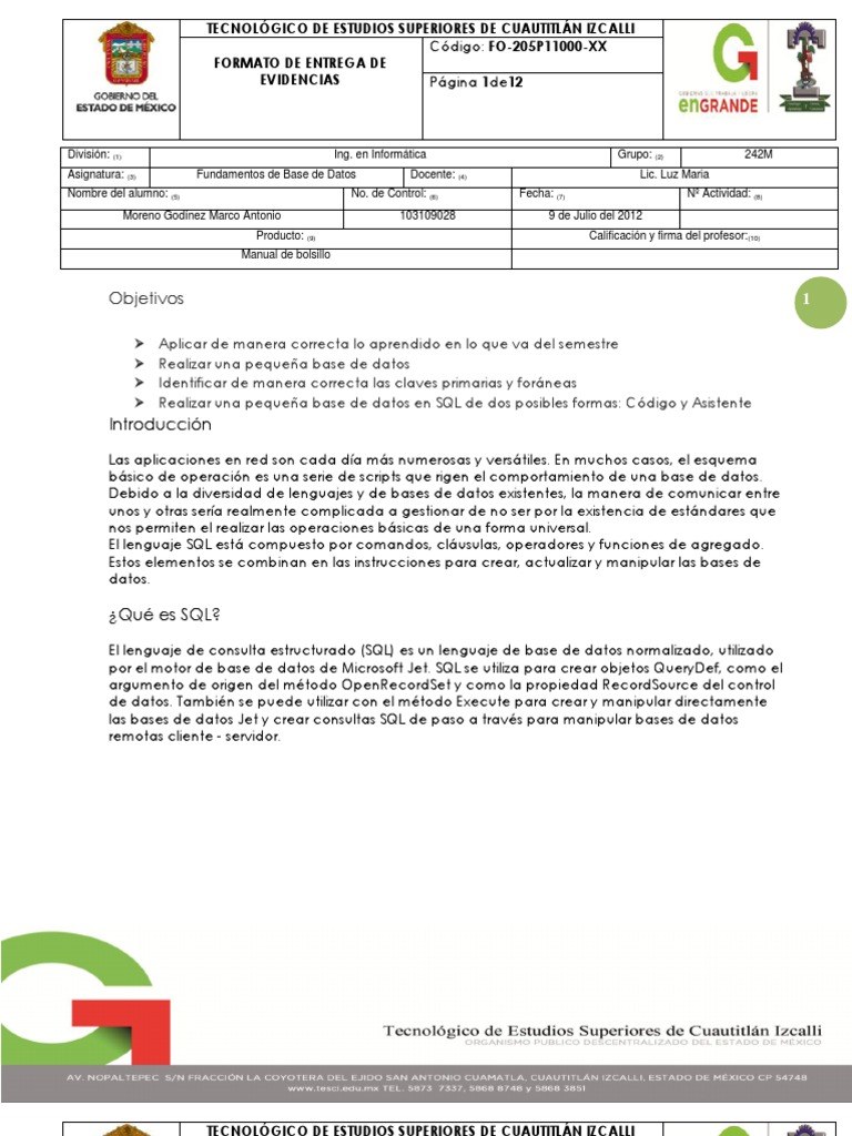 Manual de SQL | PDF | SQL | Tabla (base de datos)
