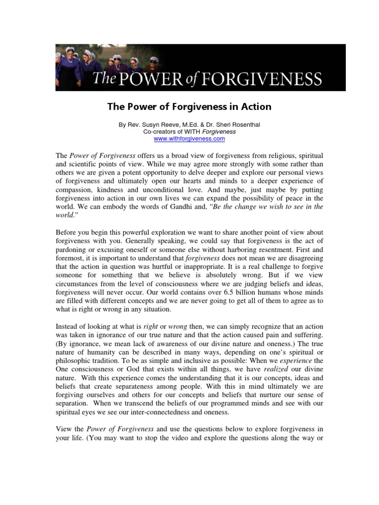 Forgiveness in Action | PDF | Forgiveness | Anger