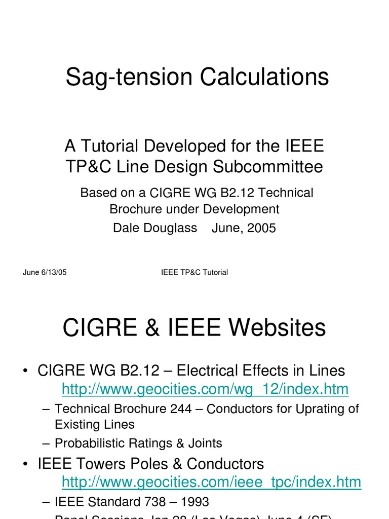 Sag-Tension Calculations Tutorial | PDF | Creep (Deformation ...