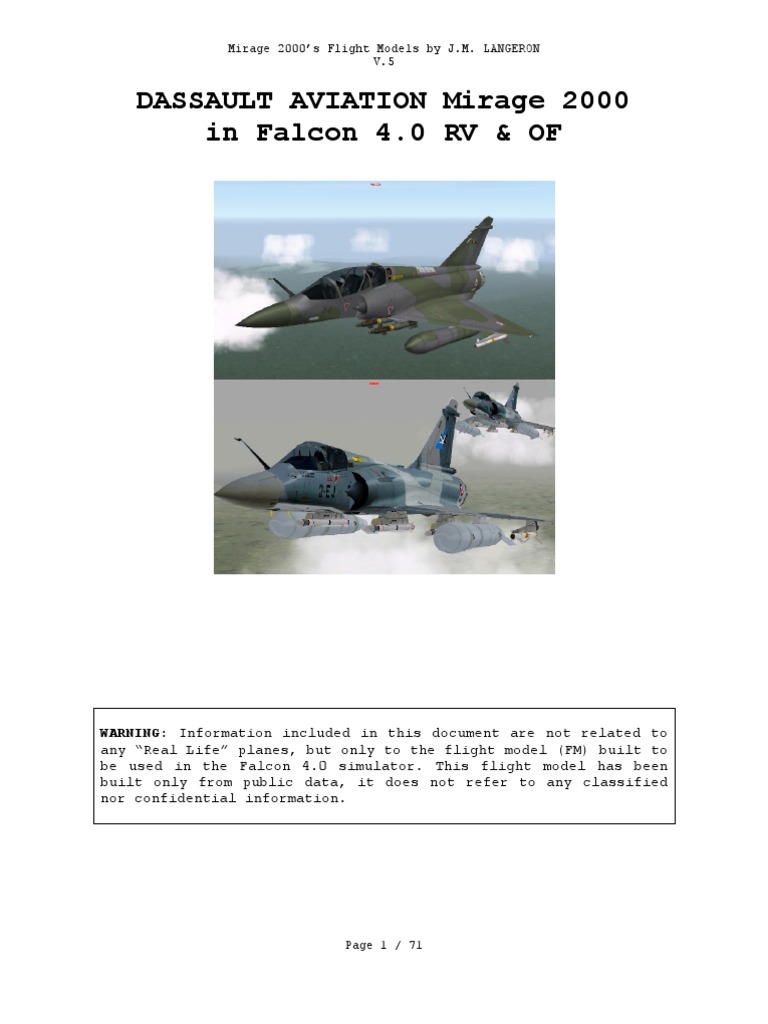 FMs Falcon4 M2k v5.1 | PDF | Airspeed | Aircraft