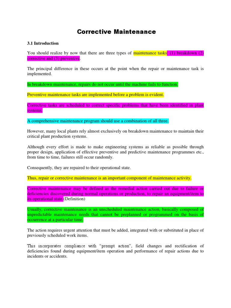 Corrective Maintenance | PDF | Systems Engineering | Engineering