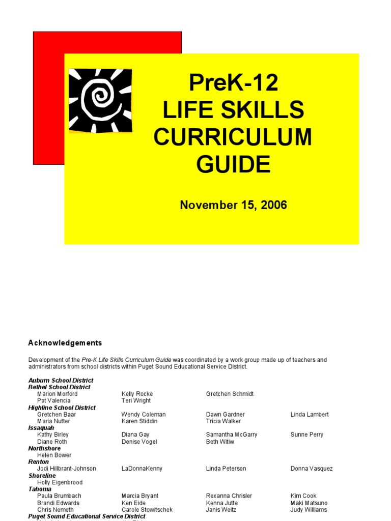 Pre-K-12 Life Skills Curriculum Guide | PDF | Social Skills | Imitation