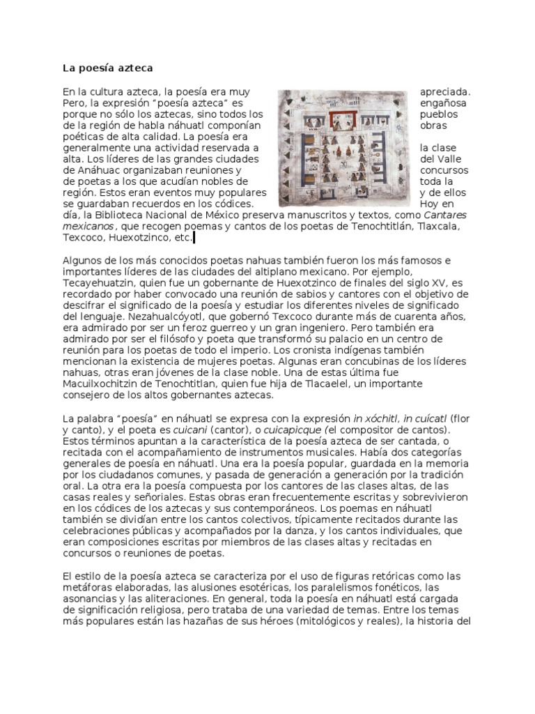 Handout Poesia Azteca | PDF | azteca | Náhuatl