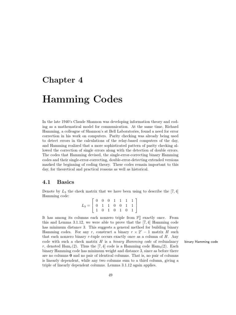Hamming Code | Matrix (Mathematics) | Discrete Mathematics