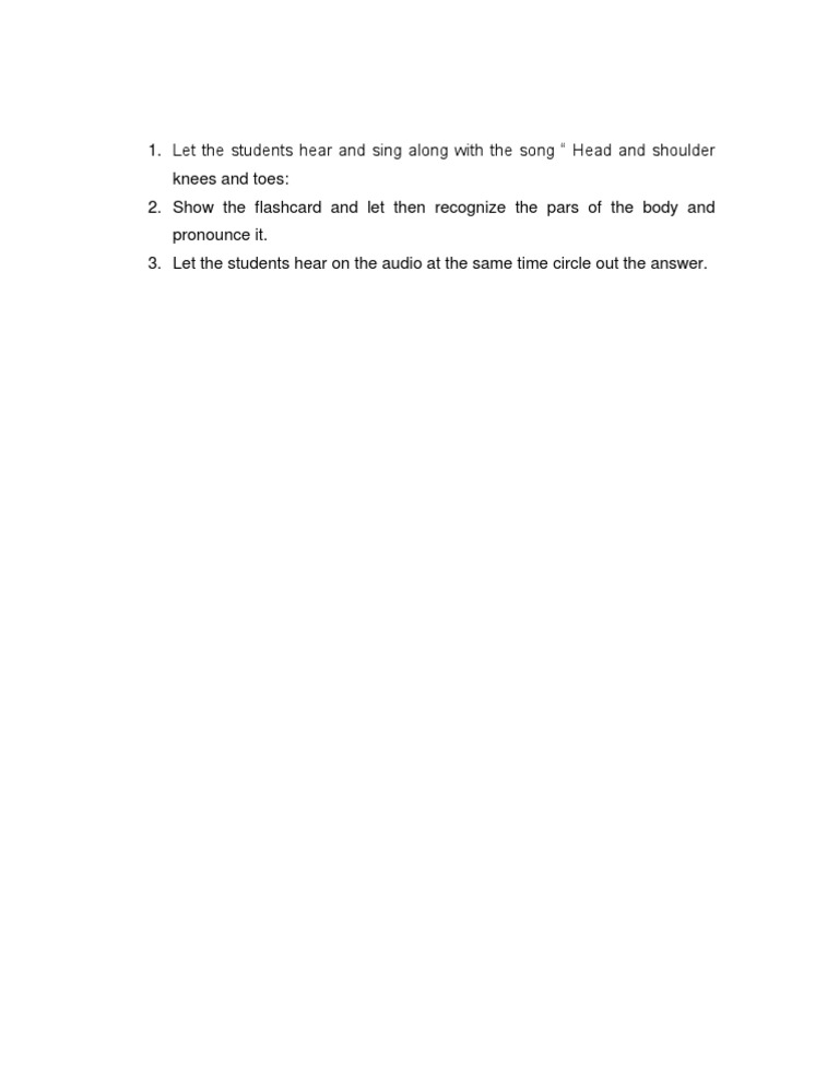 Let The Students Hear and Sing Along With The Song | PDF | Art