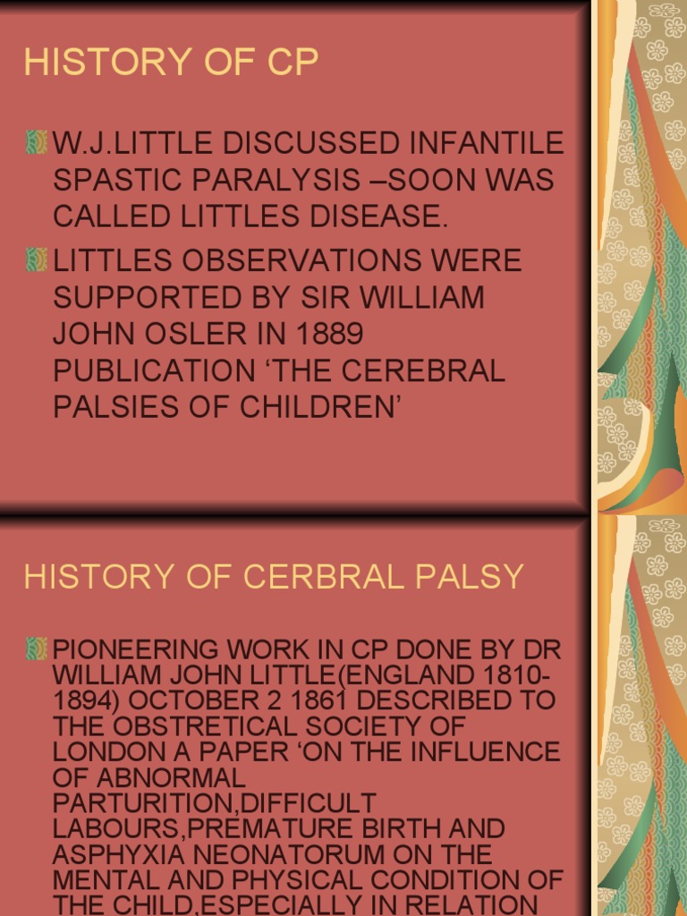 Historical Background of Cerebral Palsy | PDF | Cerebral Palsy | Neurology