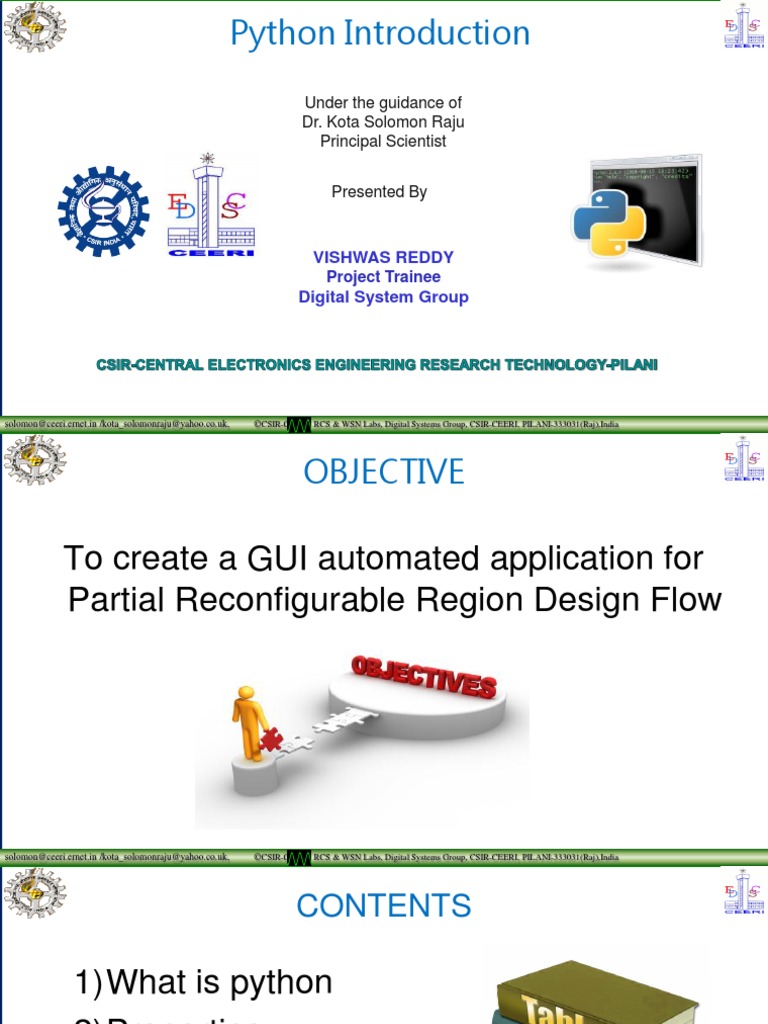 Under The Guidance Of Dr Kota Solomon Raju Principal Scientist Pdf Python Programming 4096
