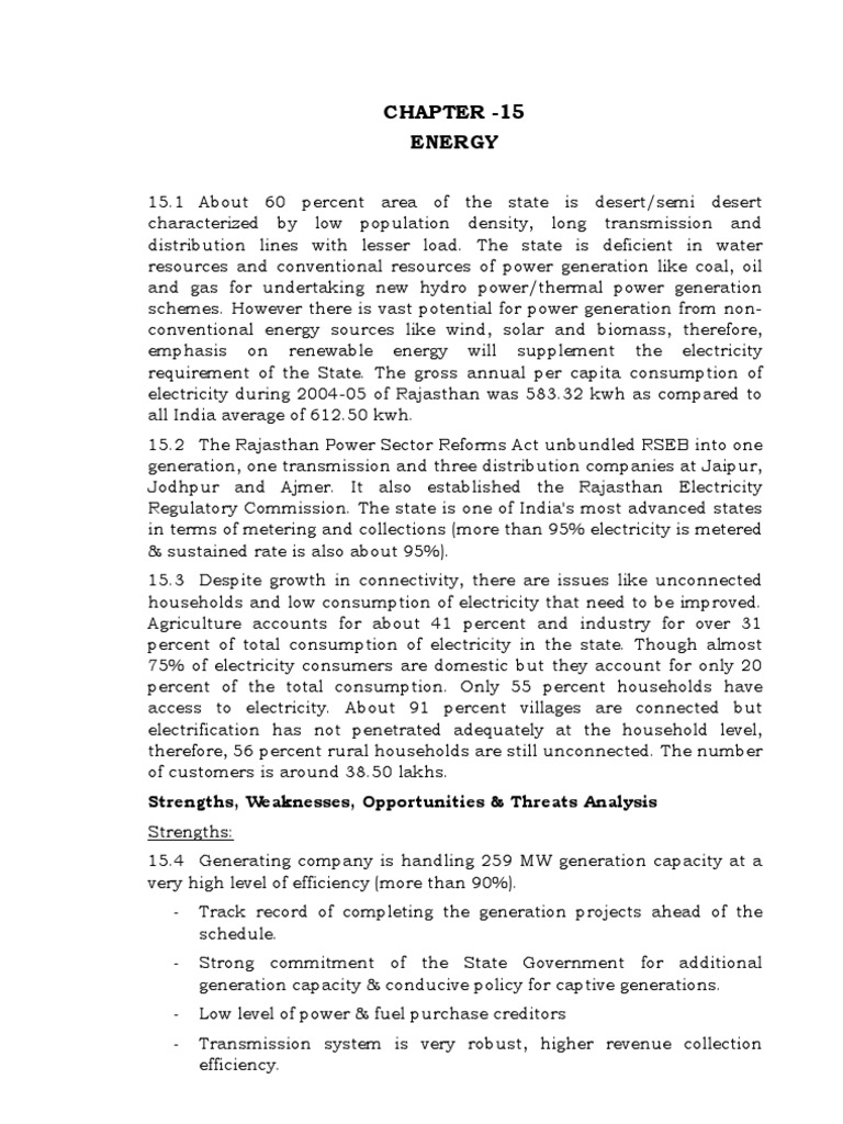 Chapter - 15 Energy: Strengths, Weaknesses, Opportunities & Threats ...