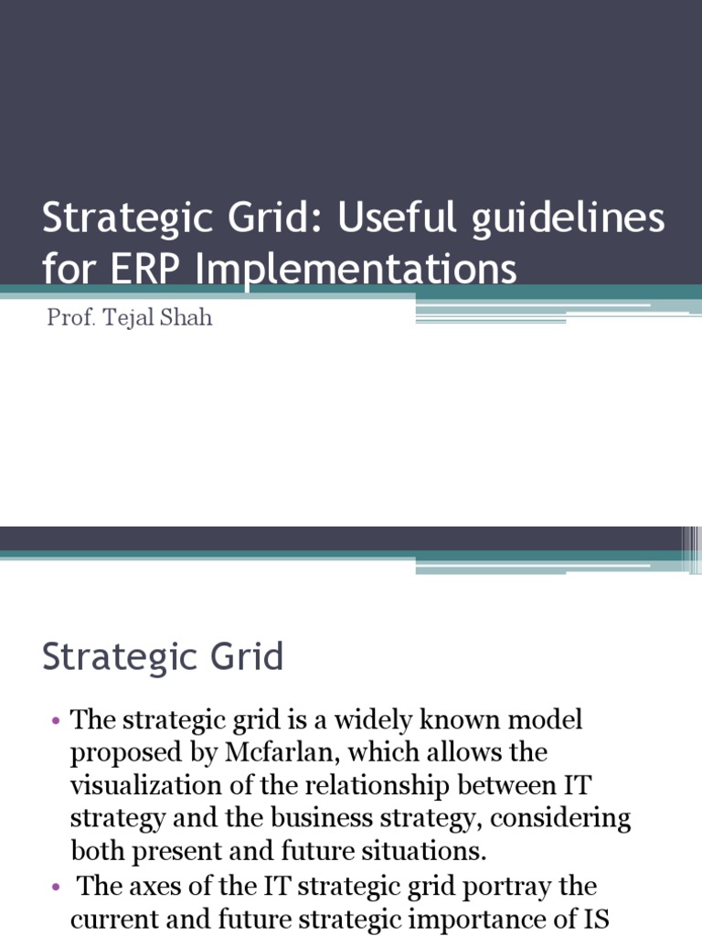 Strategic Grid Useful Guidelines For ERP Implementations | PDF ...