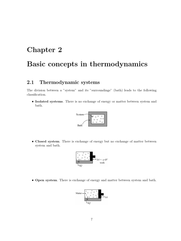 Basic Concepts in Thermodynamics: 2.1 Thermodynamic Systems | PDF | Temperature | Thermodynamic ...