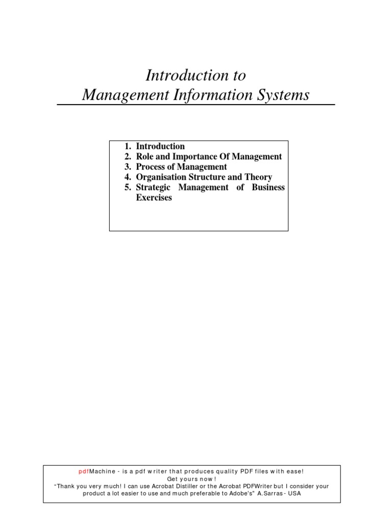 Introduction To Management Information Systems | PDF | Management ...