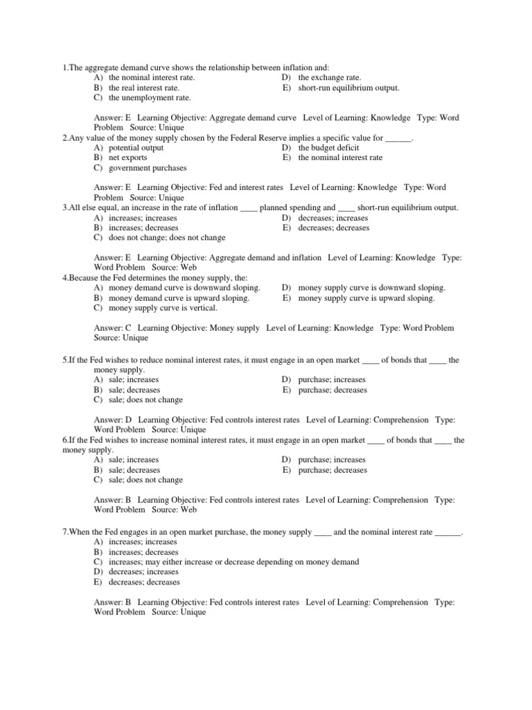 Answer 6 | PDF | Inflation | Supply (Economics)
