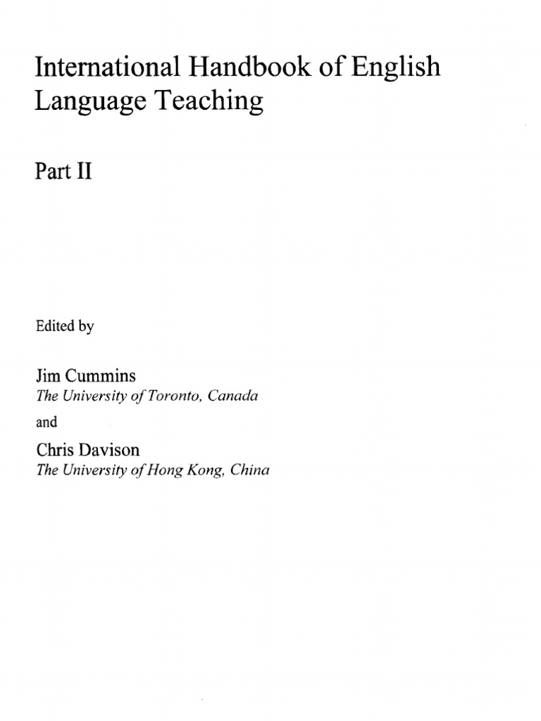 International ELT Handbook II | PDF | English As A Second Or Foreign ...