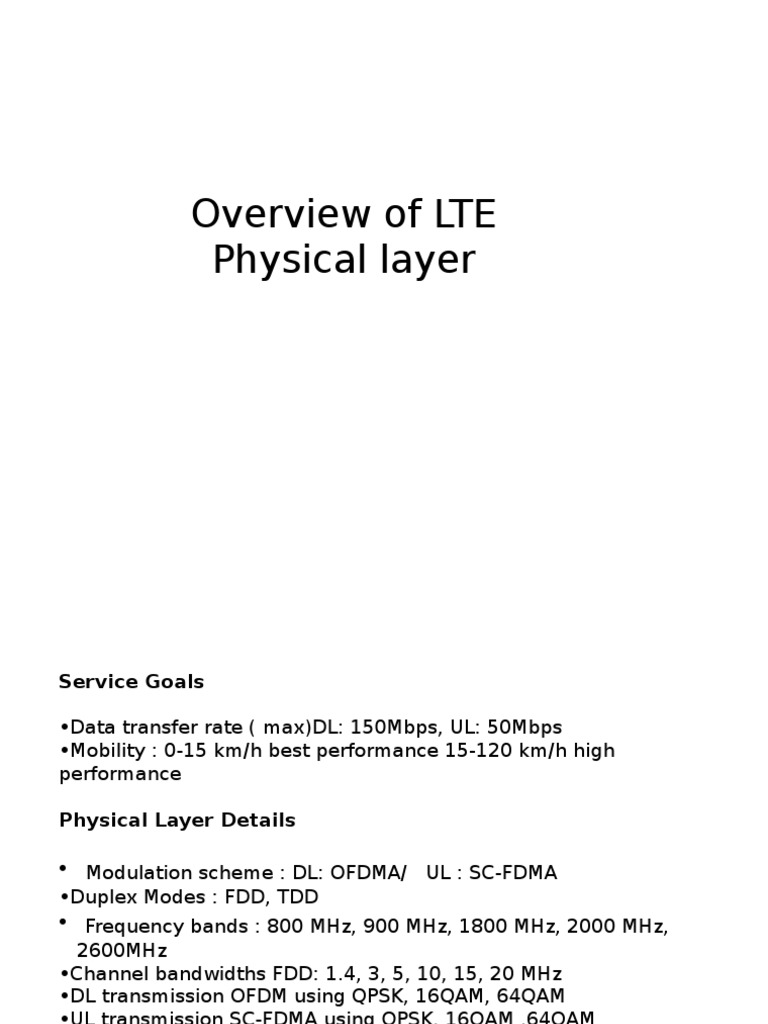 Overview of LTE Physical Layer | PDF | Duplex (Telecommunications ...