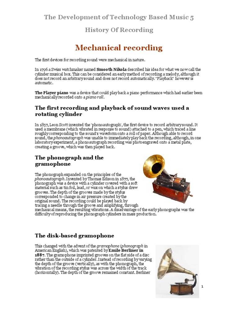 History of Recording | PDF