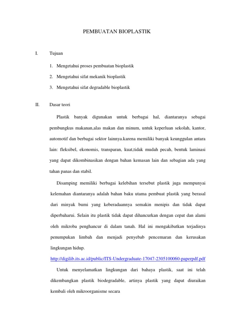 Pembuatan Bioplastik | PDF