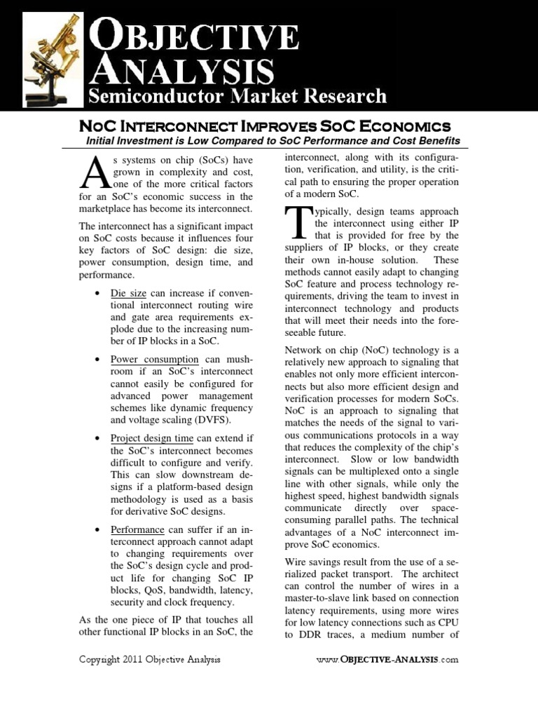 NoC Interconnect Improves SoC Performance PDF | PDF | System On A Chip ...