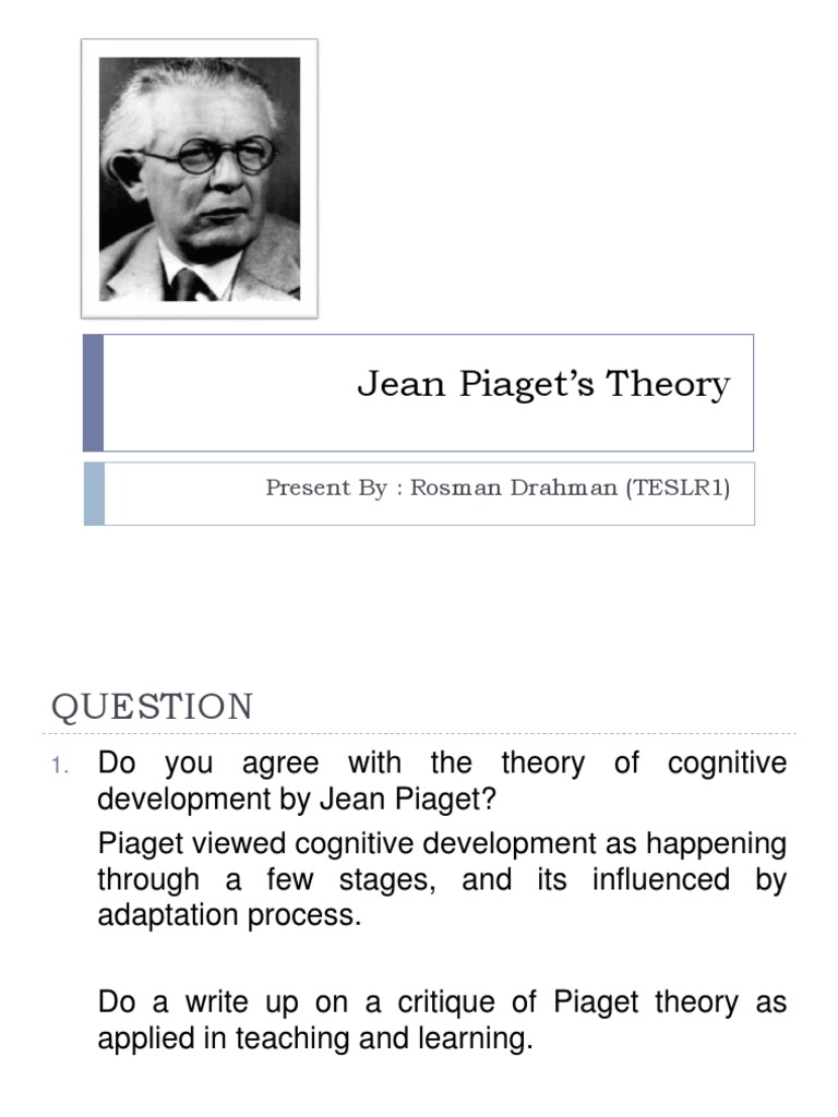 Jean Piaget's Theory | PDF | Cognitive Development | Cognitive Science