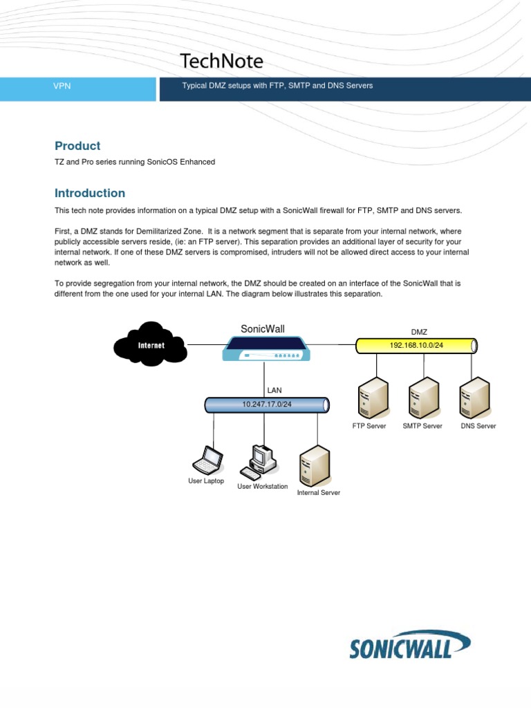 Typical DMZ Configuration WithFTP SMTP and DNS Servers | PDF | Ip ...
