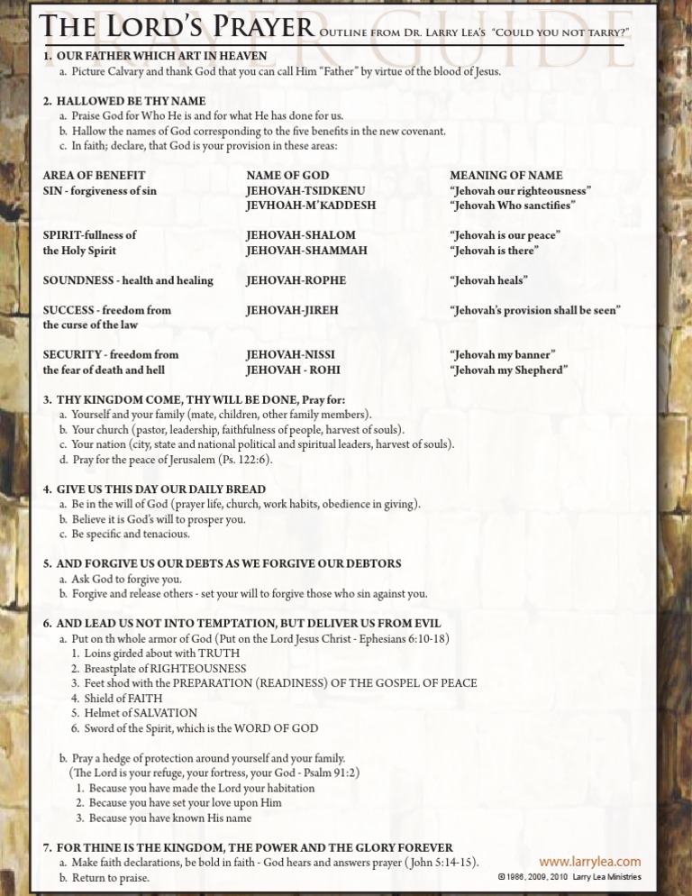 Lords Prayer Outline | PDF | Armor Of God | Prayer