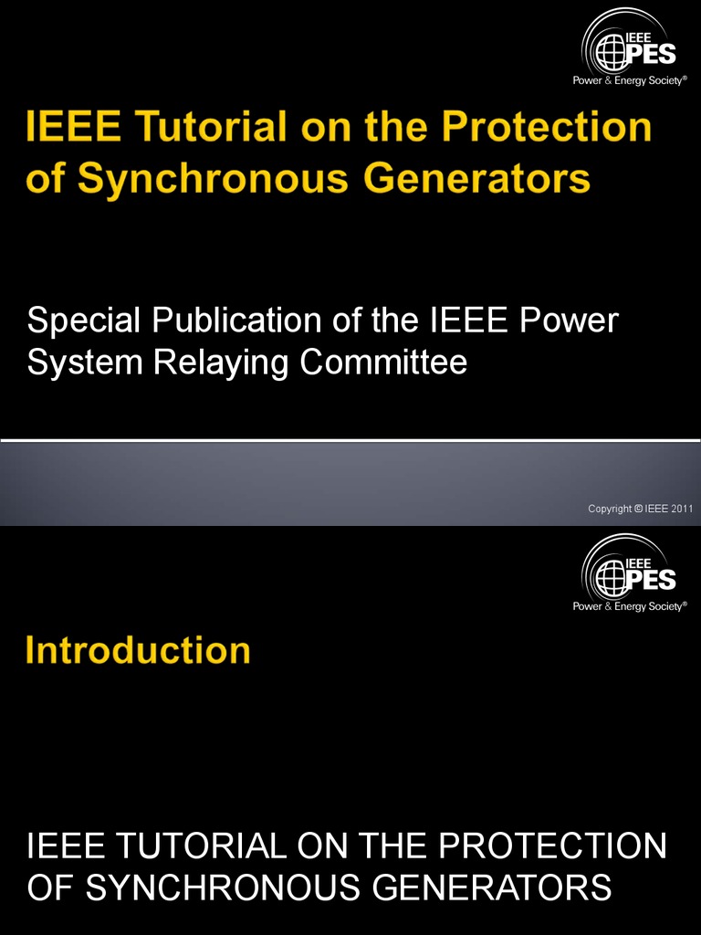 IEEE Generator Protection Tutorial Presentation | PDF