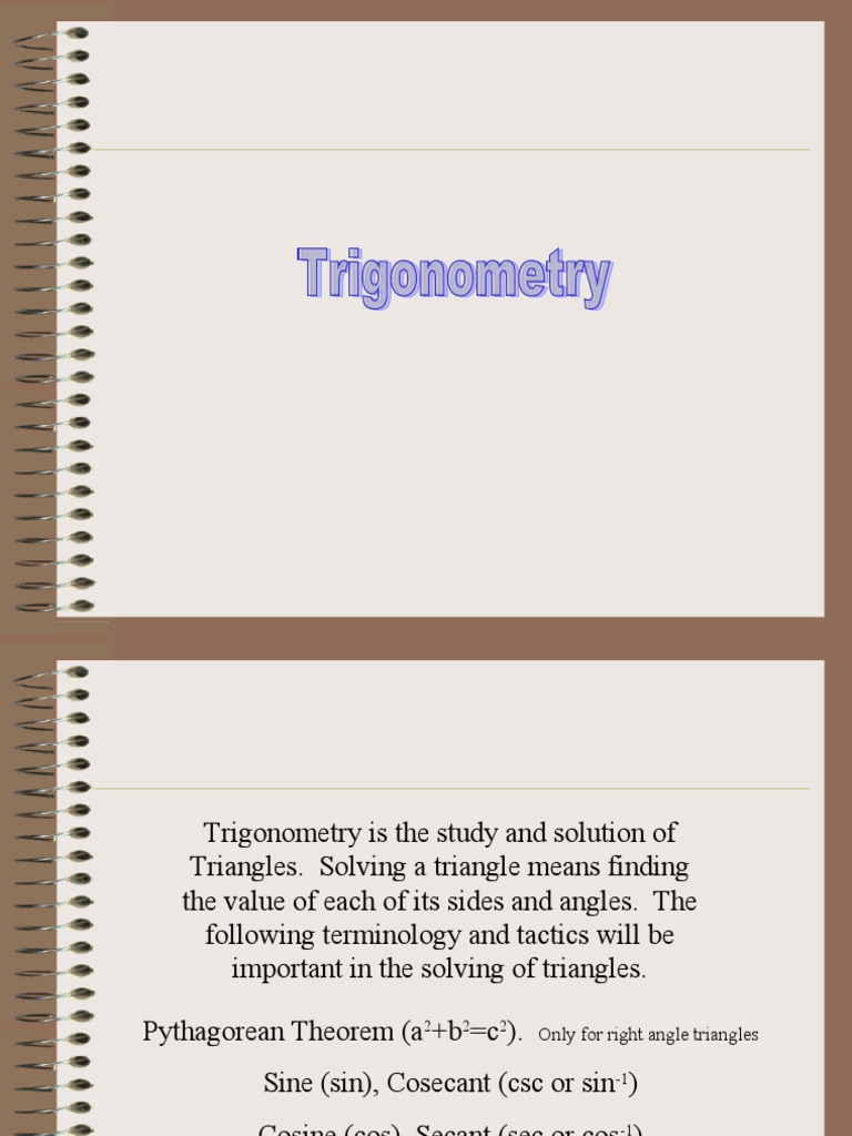 Trigonometry Presentation | PDF | Trigonometric Functions | Sine