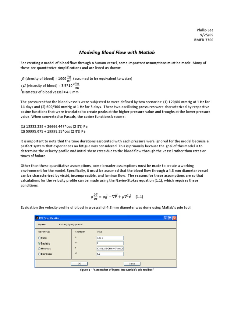 Blood Flow - Matlab | PDF | Hemodynamics | Fluid Dynamics