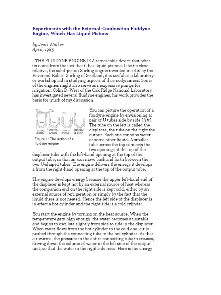 Experiments With The External | PDF | Cylinder (Engine) | Pump