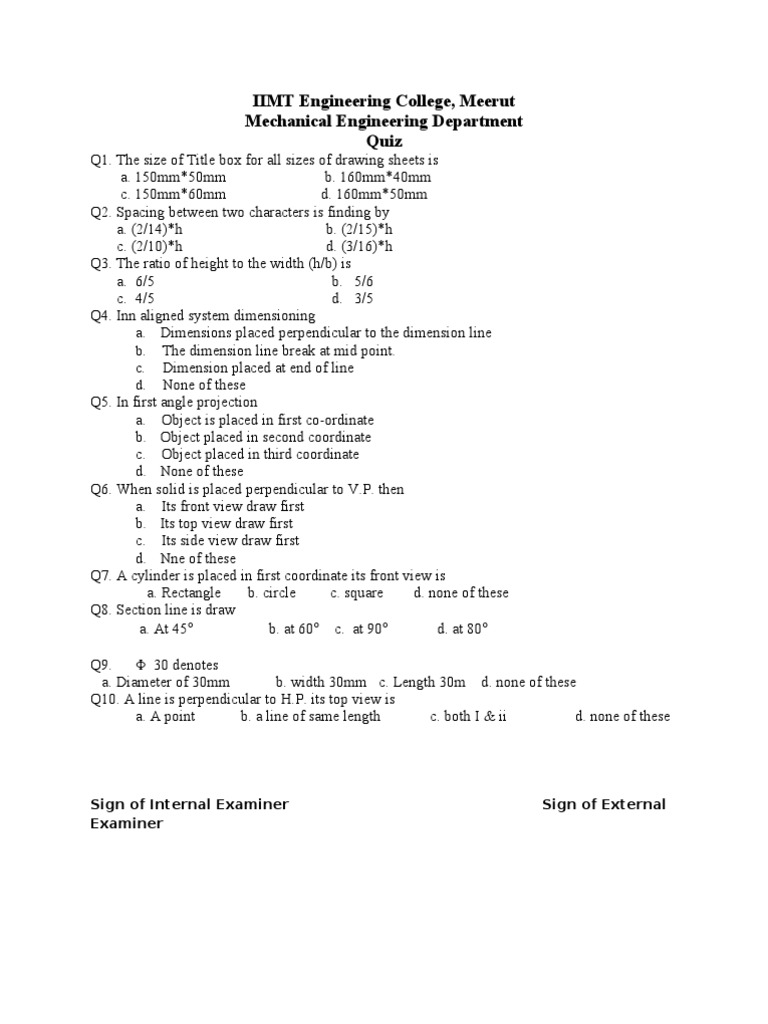 Drawing Quiz | PDF