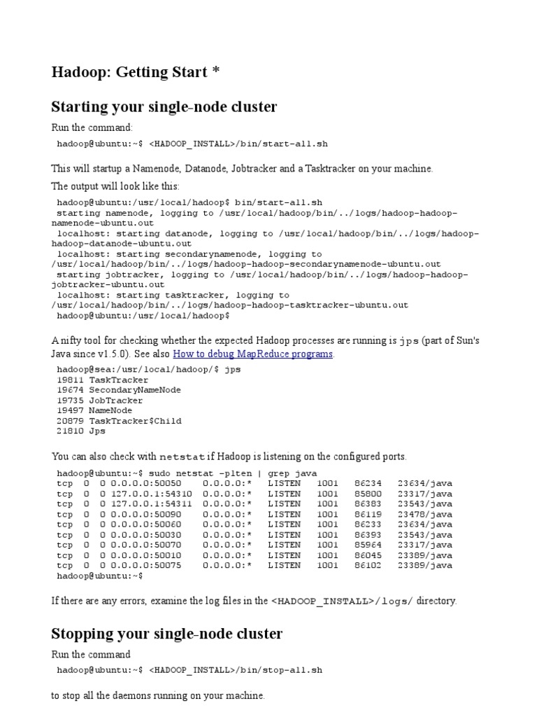 Hadoop Single-Node Setup Guide | PDF | Apache Hadoop | Information Retrieval