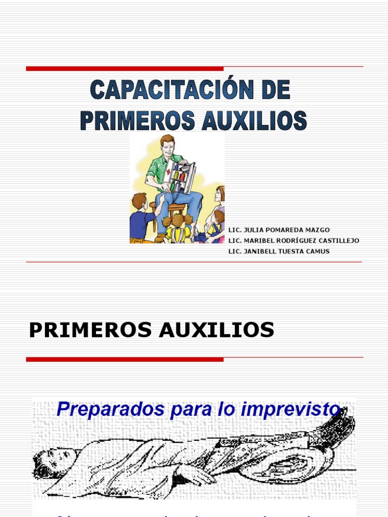 CAPACITACIÓN - PRIMEROS AUXILIOS FINAL | Reanimación cardiopulmonar | Quemar