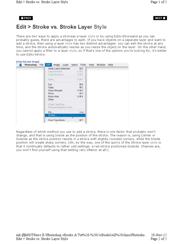 Stroke vs. Stroke Layer Style in Photoshop | PDF | Adobe Photoshop ...