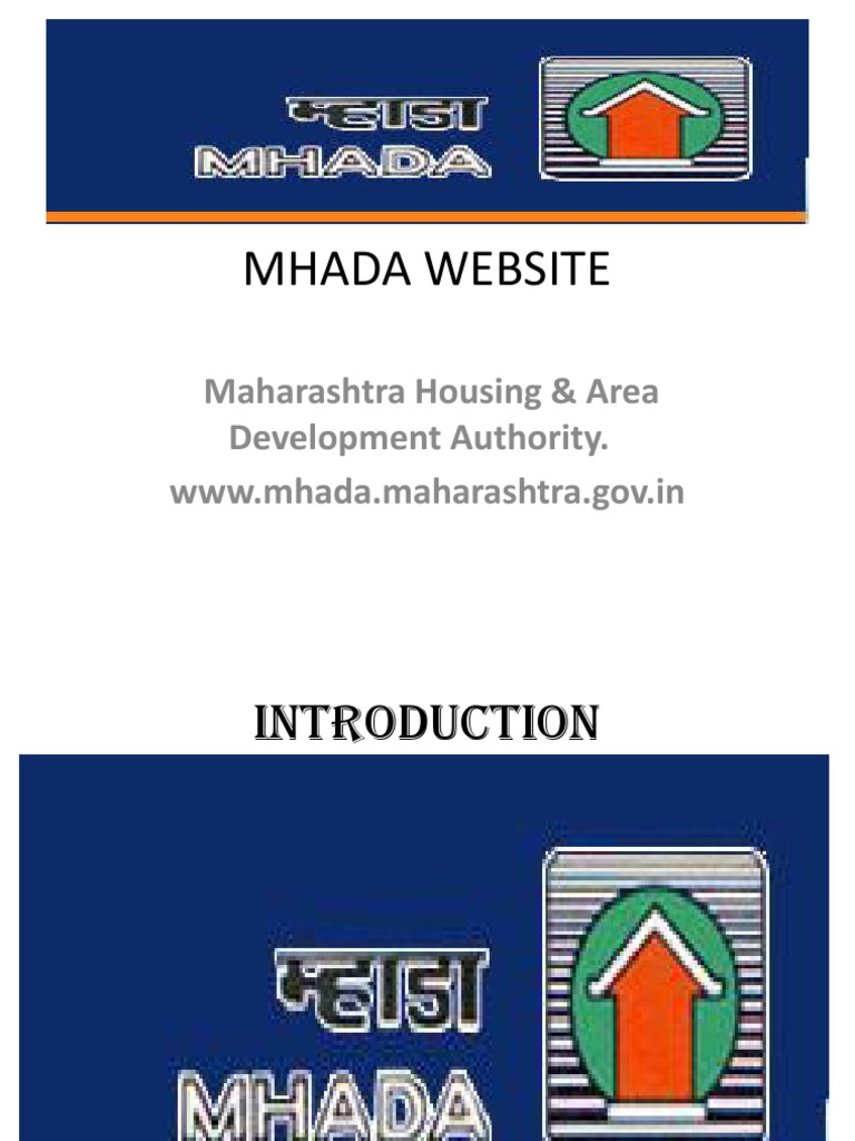 Mhada Website: Maharashtra Housing & Area Development Authority. WWW ...