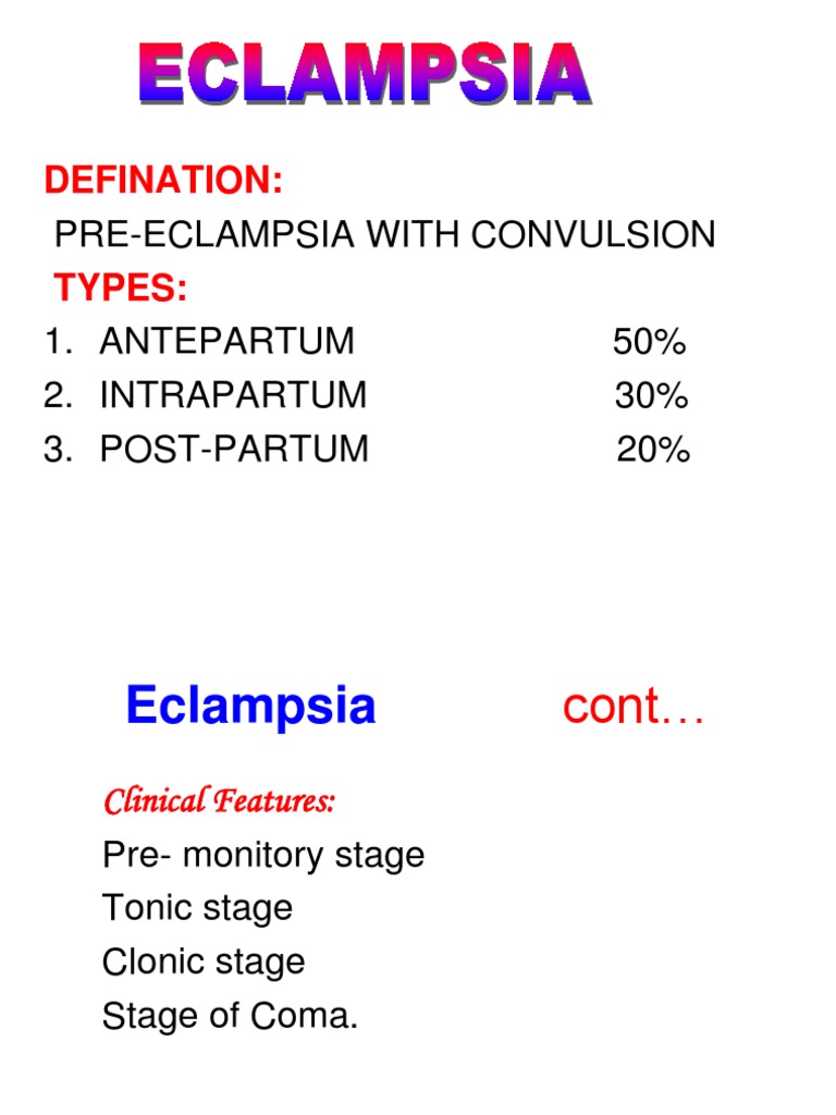 Defination:: Pre-Eclampsia With Convulsion | PDF