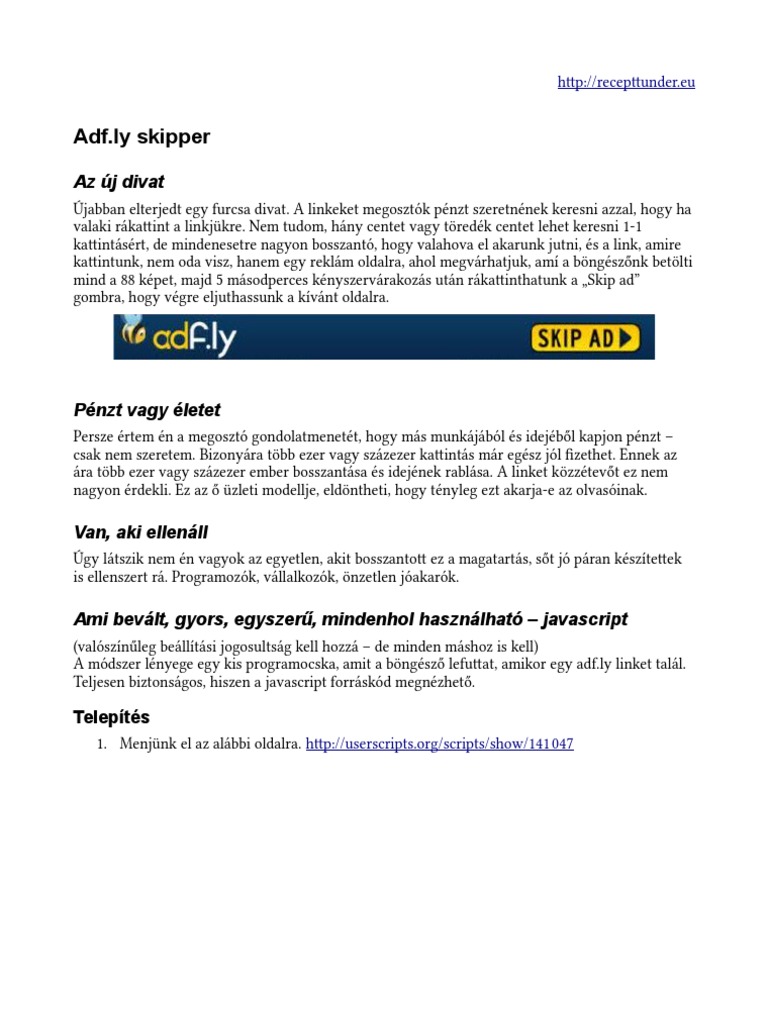 Hogyan Szabadulj Meg Az Adfly-Tol | PDF