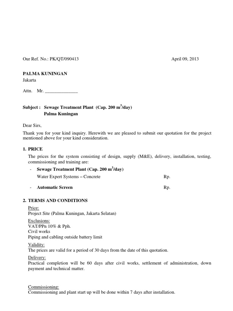 Sample - Quotation Letter | Download Free PDF | Nature