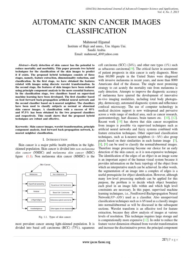 Paper 42-Automatic Skin Cancer Images Classification | PDF | Principal ...
