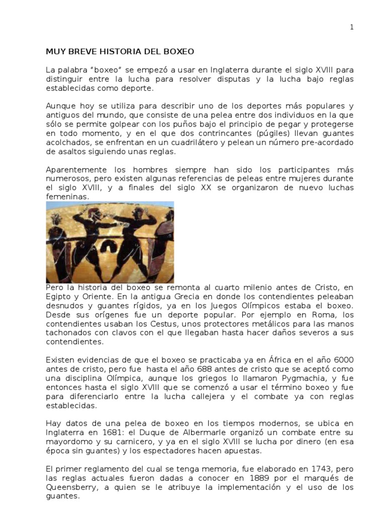 Historia Del Boxeo | PDF | Deportes de combate | Deportes