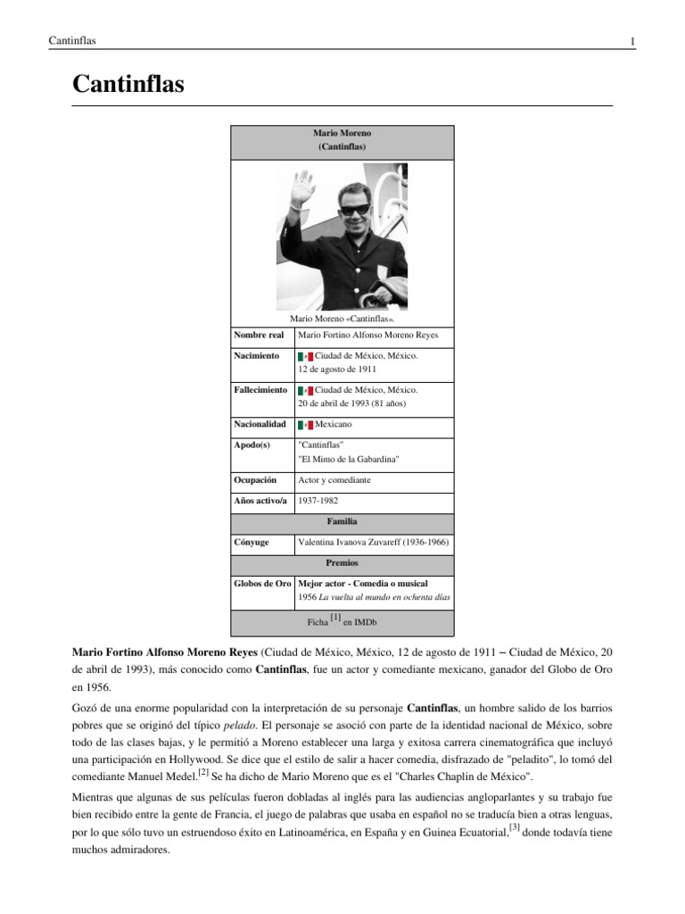 Biografia de Cantinflas | PDF