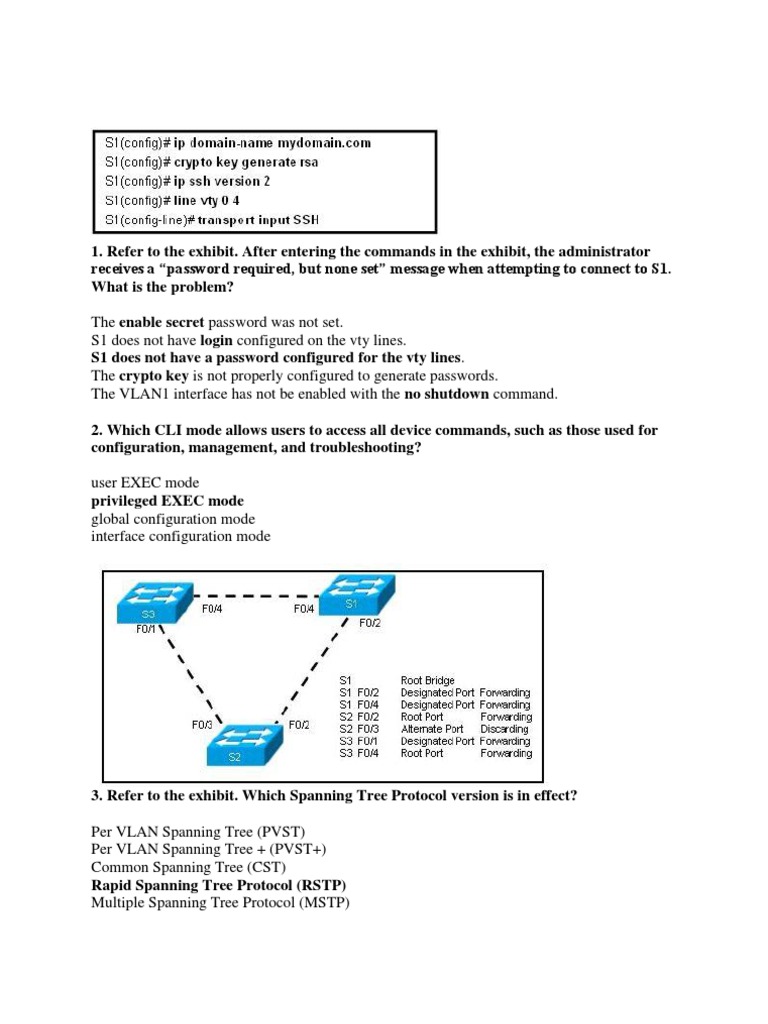 CCNA3 150 Questions Answers | PDF | Network Switch | Computer Network