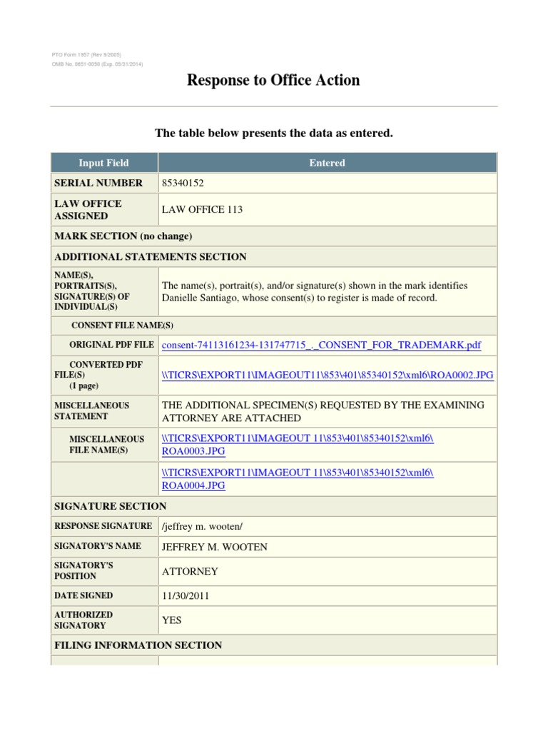 Nisa Santiago File Wrapper | PDF | United States Patent And Trademark ...