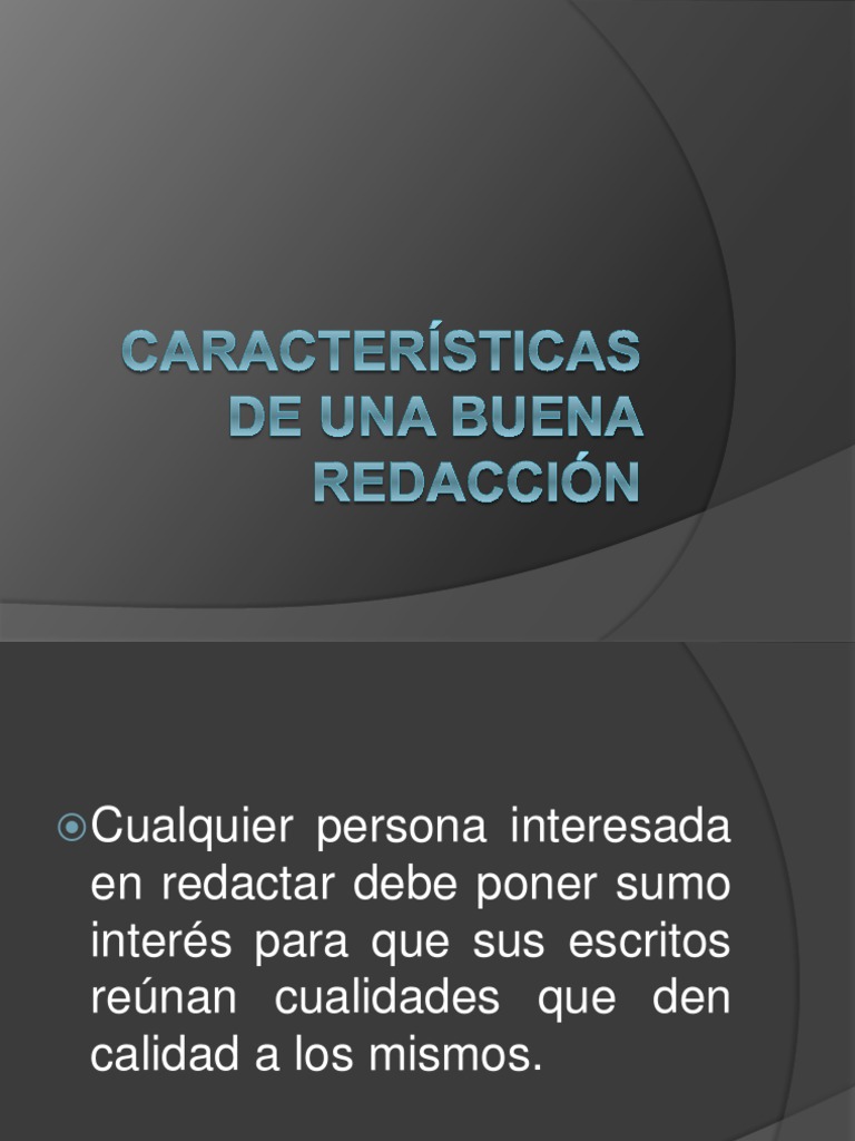 Características de Una Buena Redacción | PDF