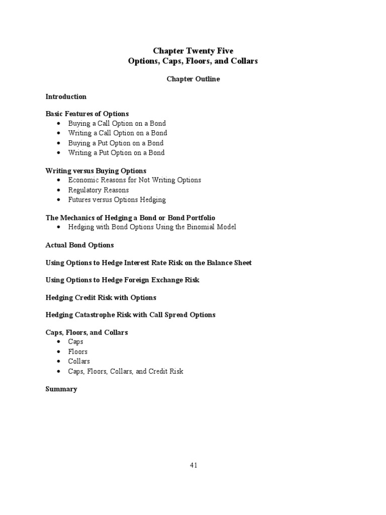 Options, Caps, Floors, and Collars Guide | PDF | Put Option | Option ...