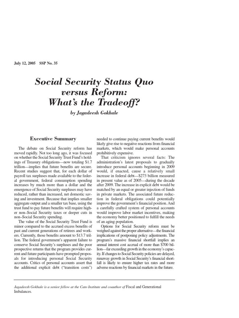 Social Security Reform Tradeoffs Explained | PDF | Social Security ...