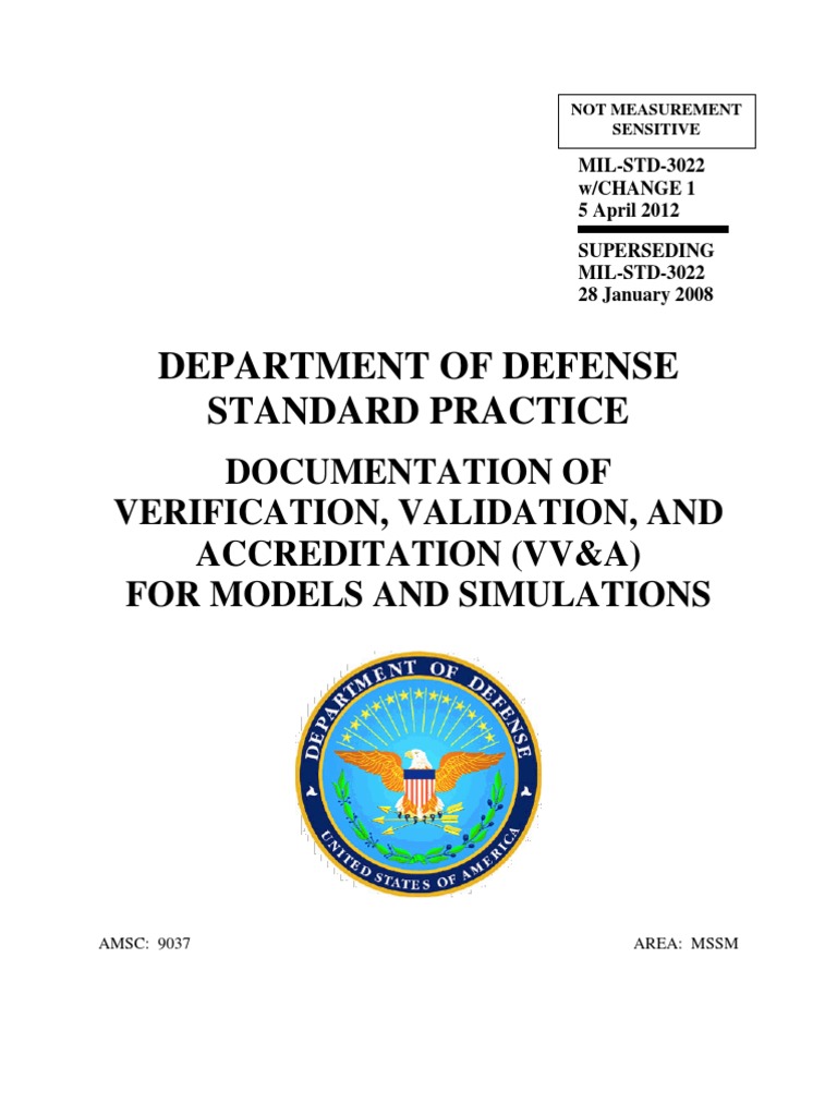 MIL-STD-3022 Documentation of Verification and Validation | PDF | Verification And Validation ...