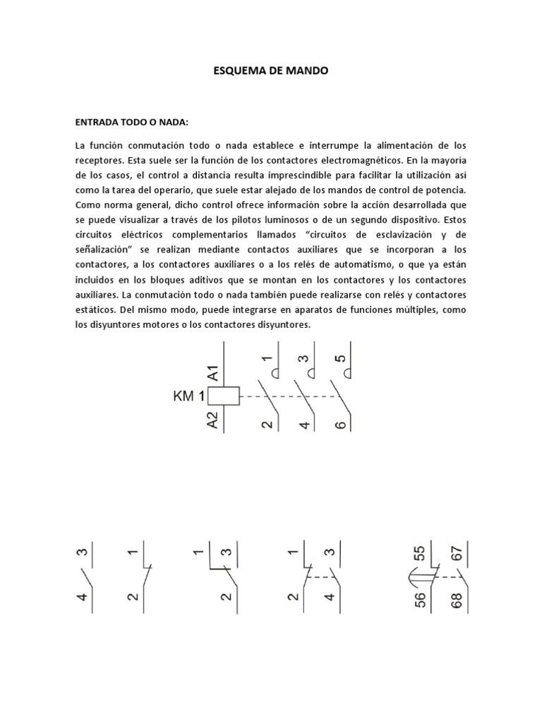 Esquema de mando y control eléctrico: descripción de bloques ...