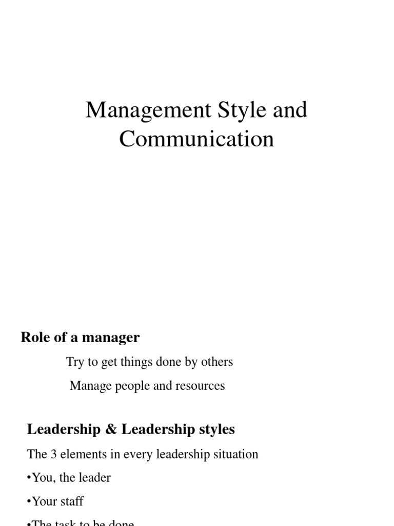 Management Style and Communication | PDF
