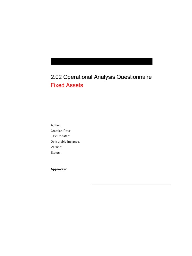 Oracle EBS Setup Questionnaire FA | PDF | Depreciation | Fixed Asset