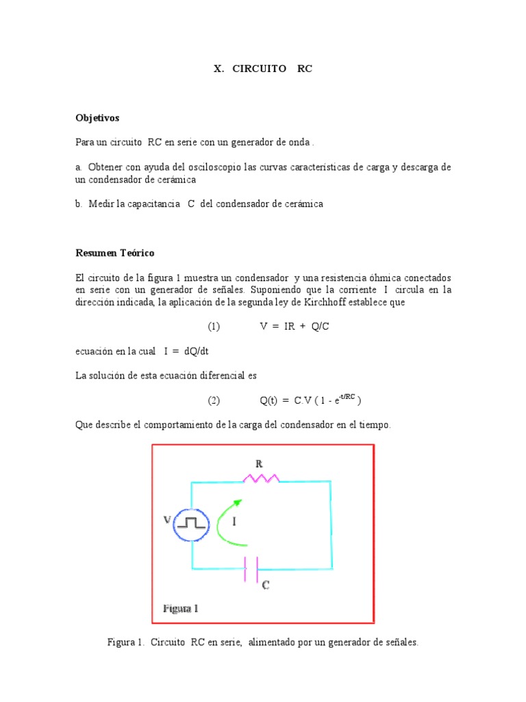 Circuitos RC | PDF | Condensador | Resistencia Eléctrica y Conductancia